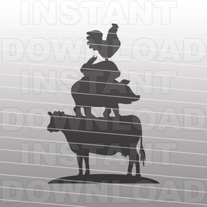 Stacked Farm Animals SVG File,cow Svg,pig Svg,rabbit Svg,chicken Svg ...