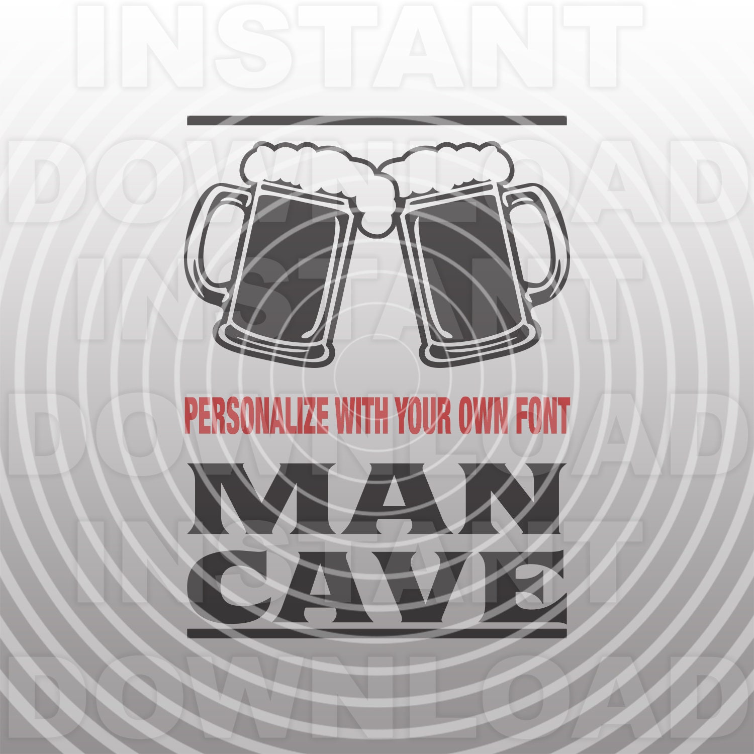 Man Cave SVG File,man Cave Sign Svg,beer Mugs Svg,beer Sign Svg -vector ...