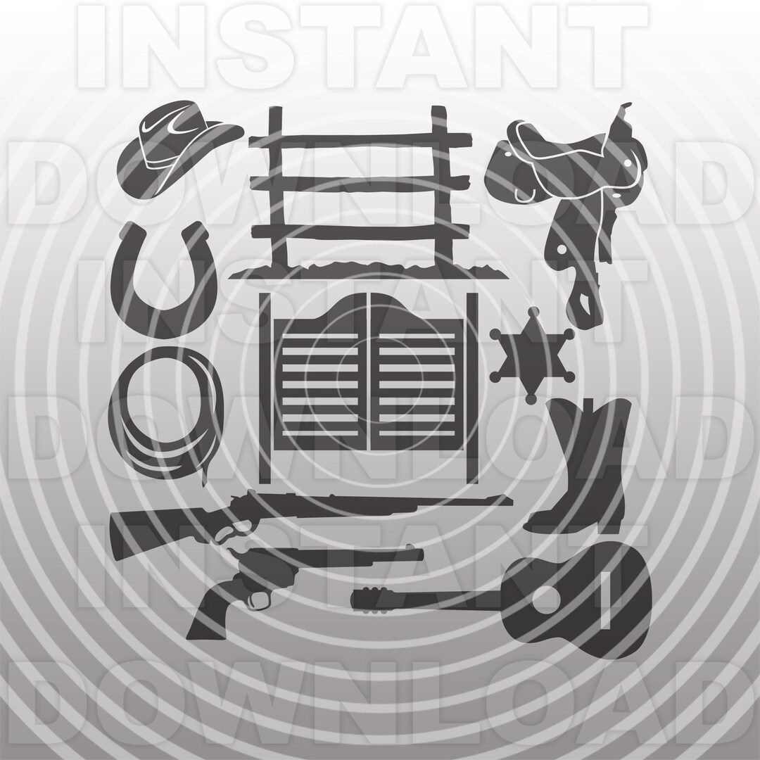 Country Western Cowboy SVG Bundle,saddle Svg,saloon Doors Svg,lasso Svg ...