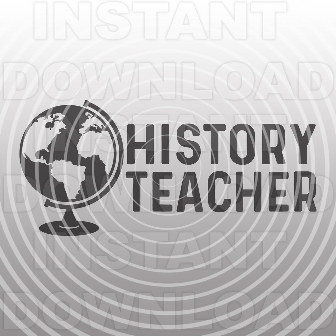 History Teacher With Globe and World Map SVG File -vector Clipart ...
