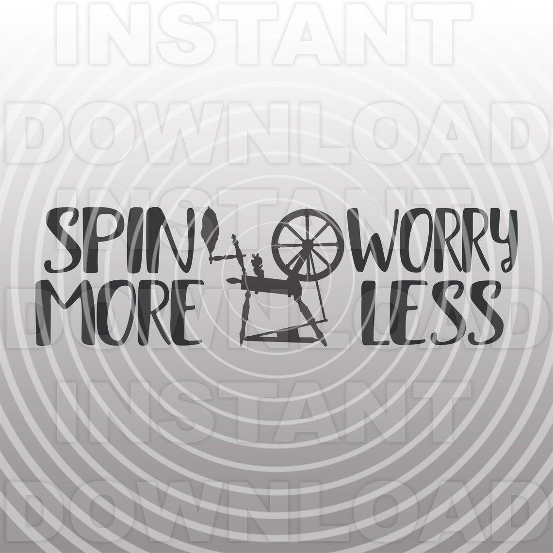 Spin More Worry Less Spinning Wheel SVG Fileyarn Svgknitting - Etsy