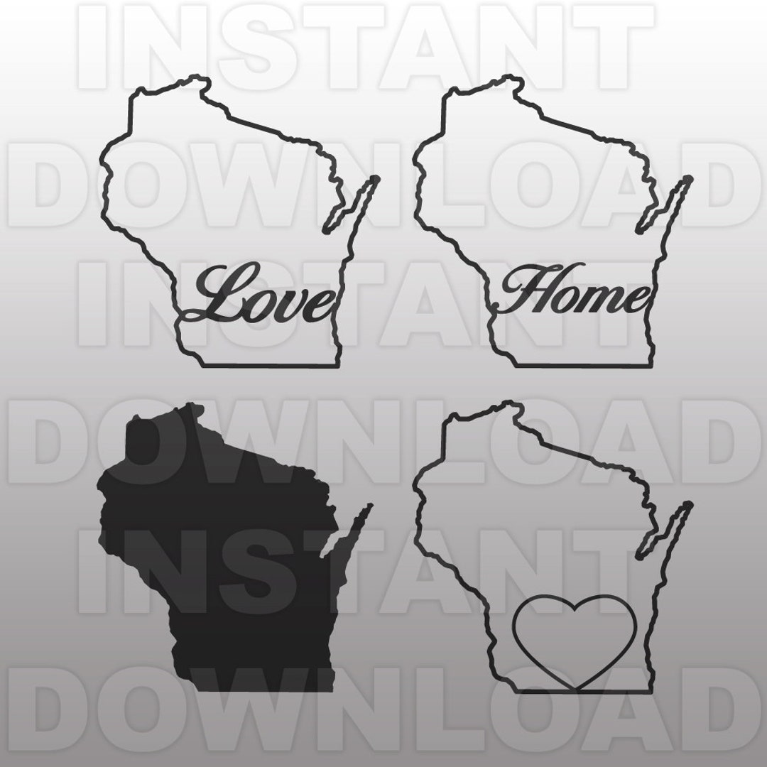 Wisconsin Home SVG File-cutting Template-vector Clip Art for Commercial ...