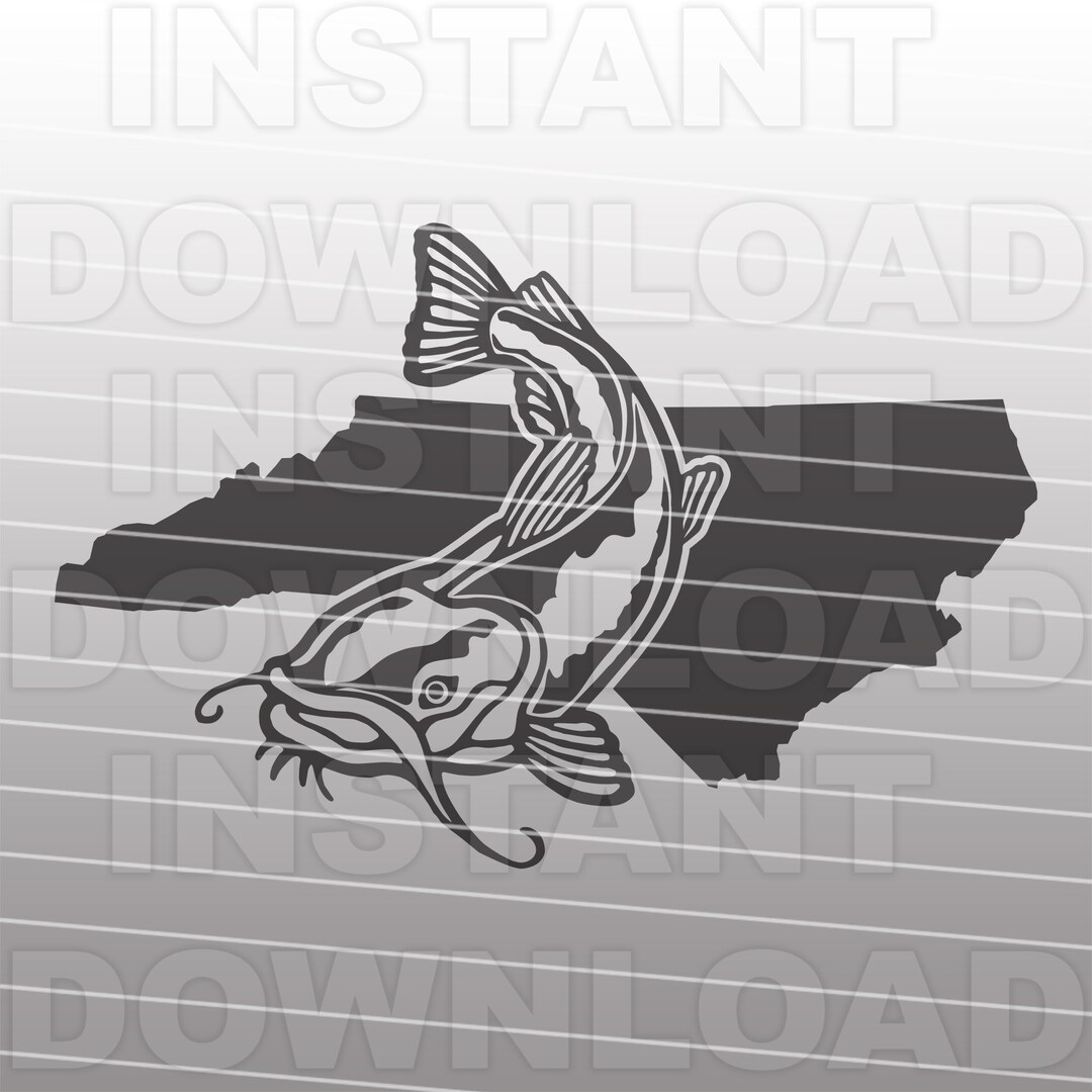 North Carolina Catfish SVG File,catfish Svg,angler Fisherman SVG ...