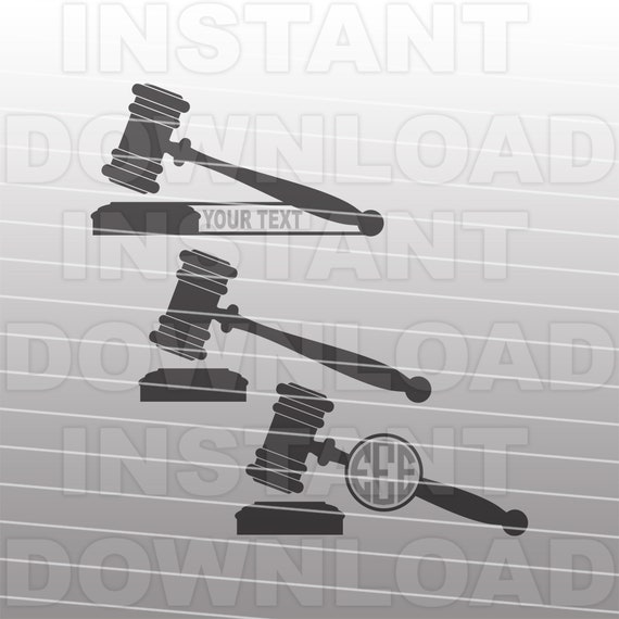Gavel Monogram SVG Filejudge Gavel Svgauction Svgauctioneer - Etsy