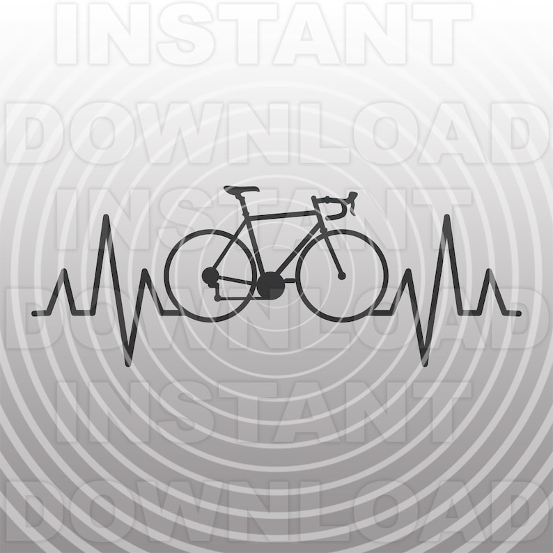 Road Bike Heartbeat EKG Pulse SVG File,road Bicycle Racing SVG -vector ...