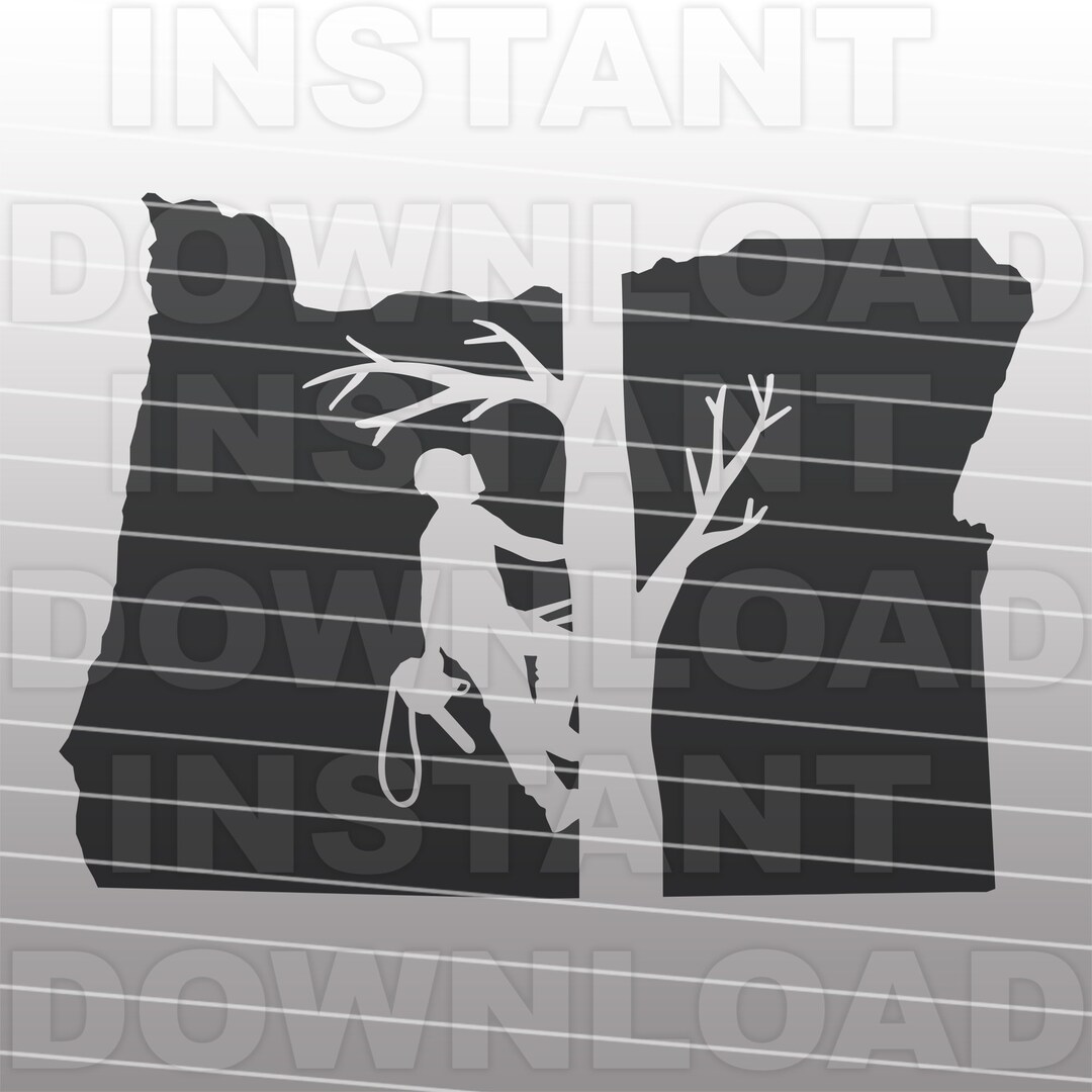 Tree Trimmer With Chainsaw SVG File,tree Trimming Oregon SVG -vector ...