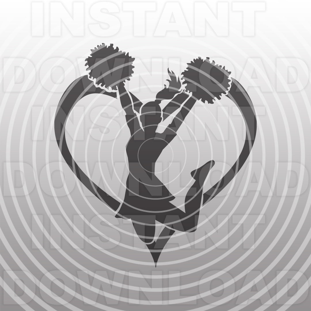 Love Cheerleading Pose SVG File,cheer Heart Svg,love Cheer Svg ...