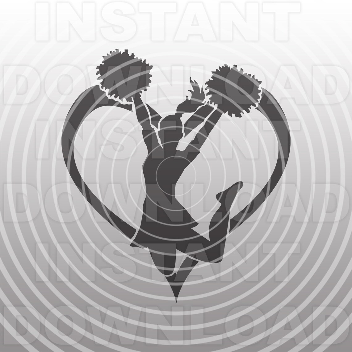 Love Cheerleading Pose SVG Filecheer Heart Svglove Cheer Svg - Etsy