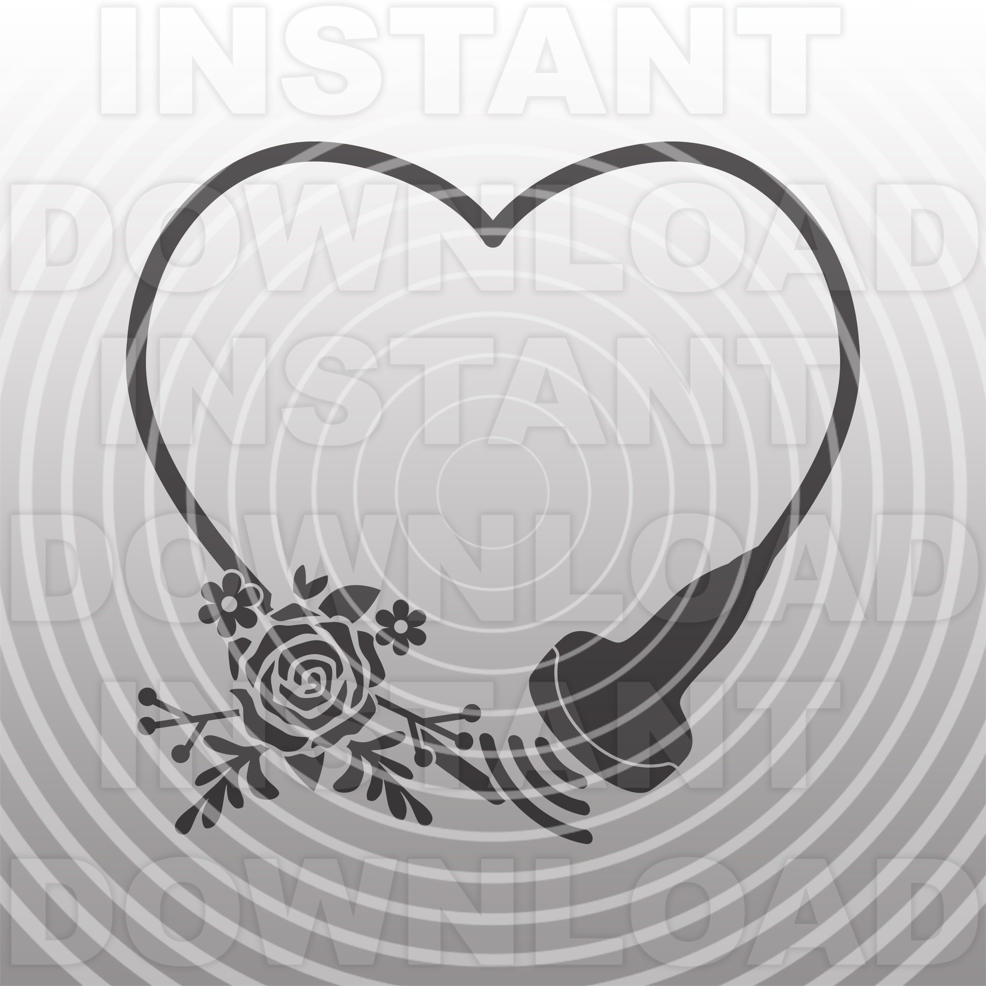 Ultrasound Tech SVG Fileultrasound Probe Floral Heart | Etsy