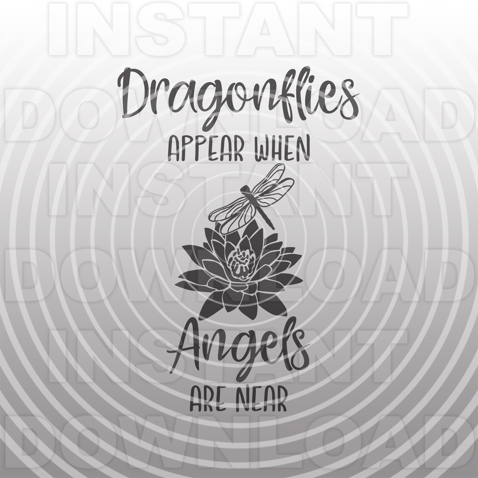 Dragonflies Appear When Angels Are Near Quote SVG File,dragonfly Water ...
