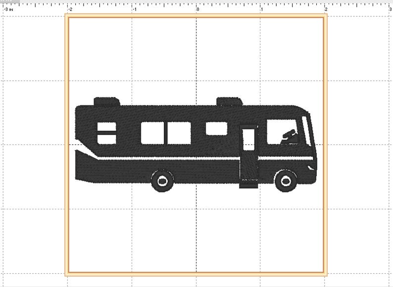 Class A Motorhome RV Camper Machine Embroidery Design -filled Stitch ...