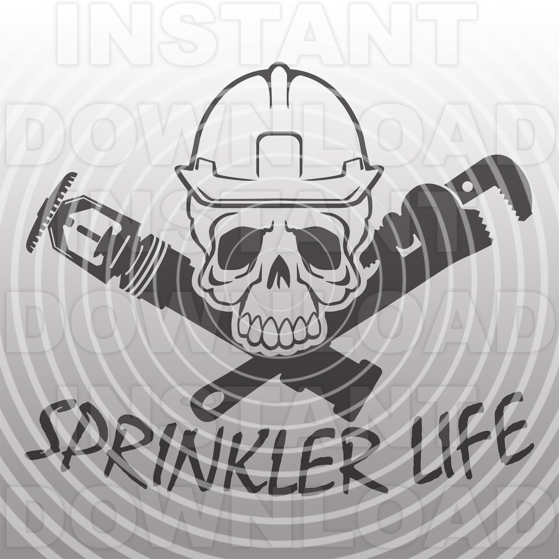 Union Fire Sprinkler Fitter Skull SVG File,sprinkler Life SVG -vector ...