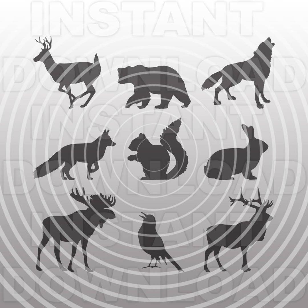Woodland Animals SVG Bundle,forest Animals SVG File -commercial ...