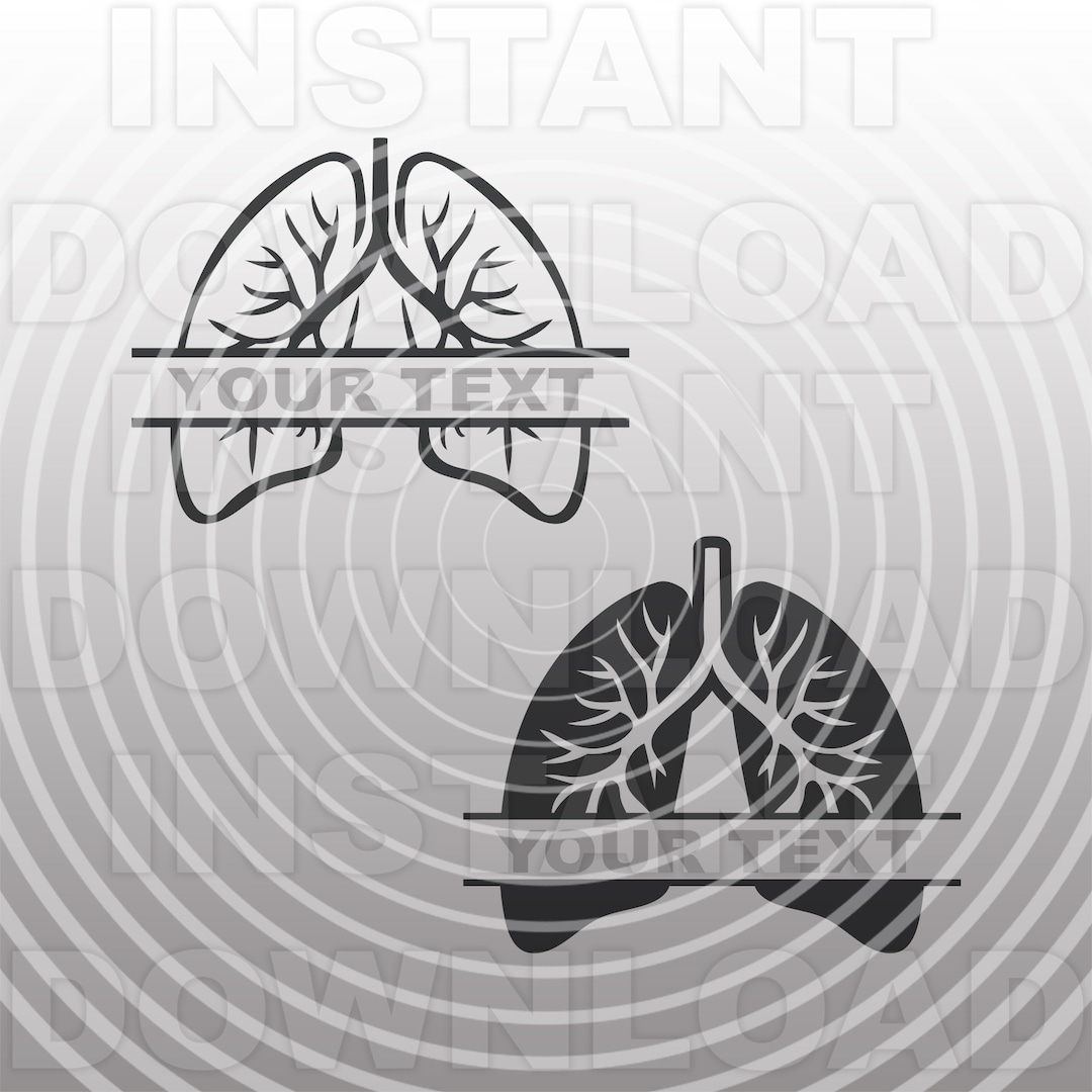 Lungs Split Monogram Frame SVG File,respiratory Therapist Svg ...