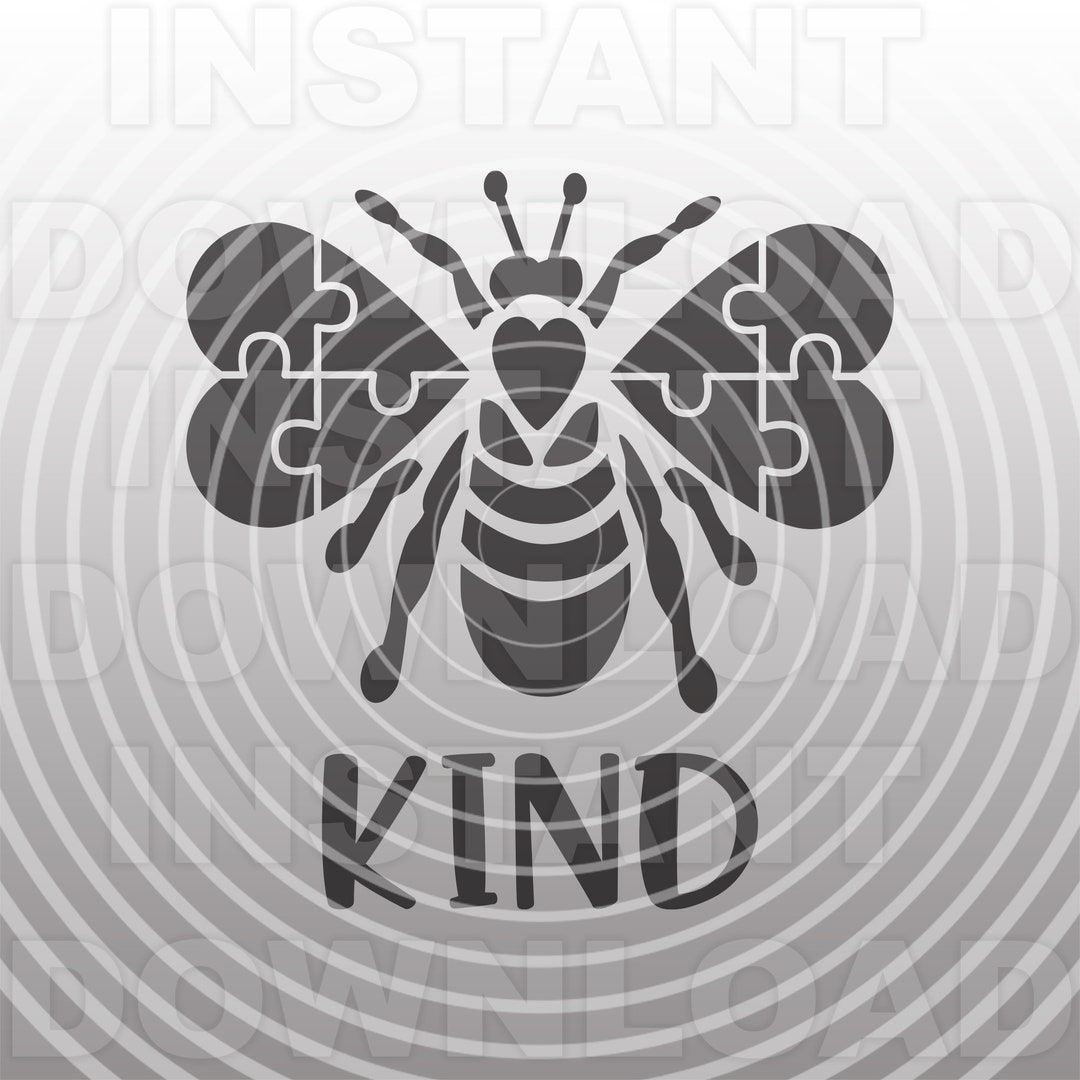 Autism Awareness Bee Kind Puzzle Pieces SVG File,autism SVG Design ...
