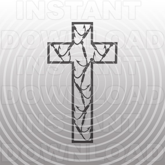 Fisherman Memorial Cross SVG FileFish Hooks SVG Vector Art | Etsy