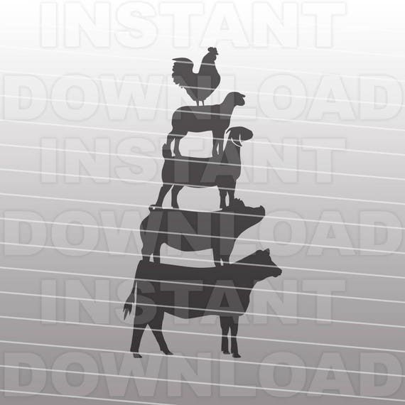Stacked Stock Show Farm Animals SVG File commercial & - Etsy