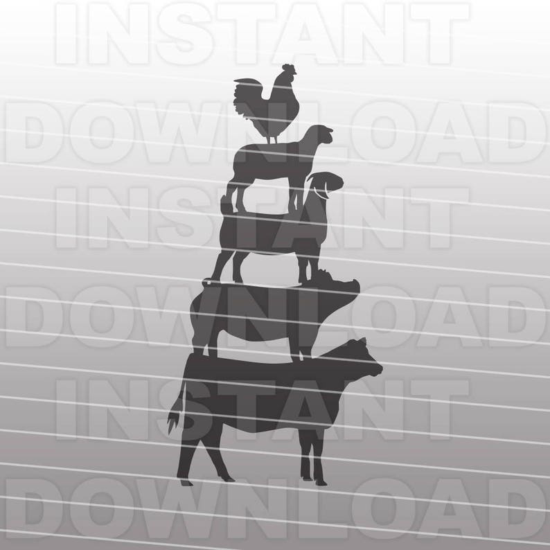 Stacked Stock Show Farm Animals SVG File -commercial & Personal Use ...