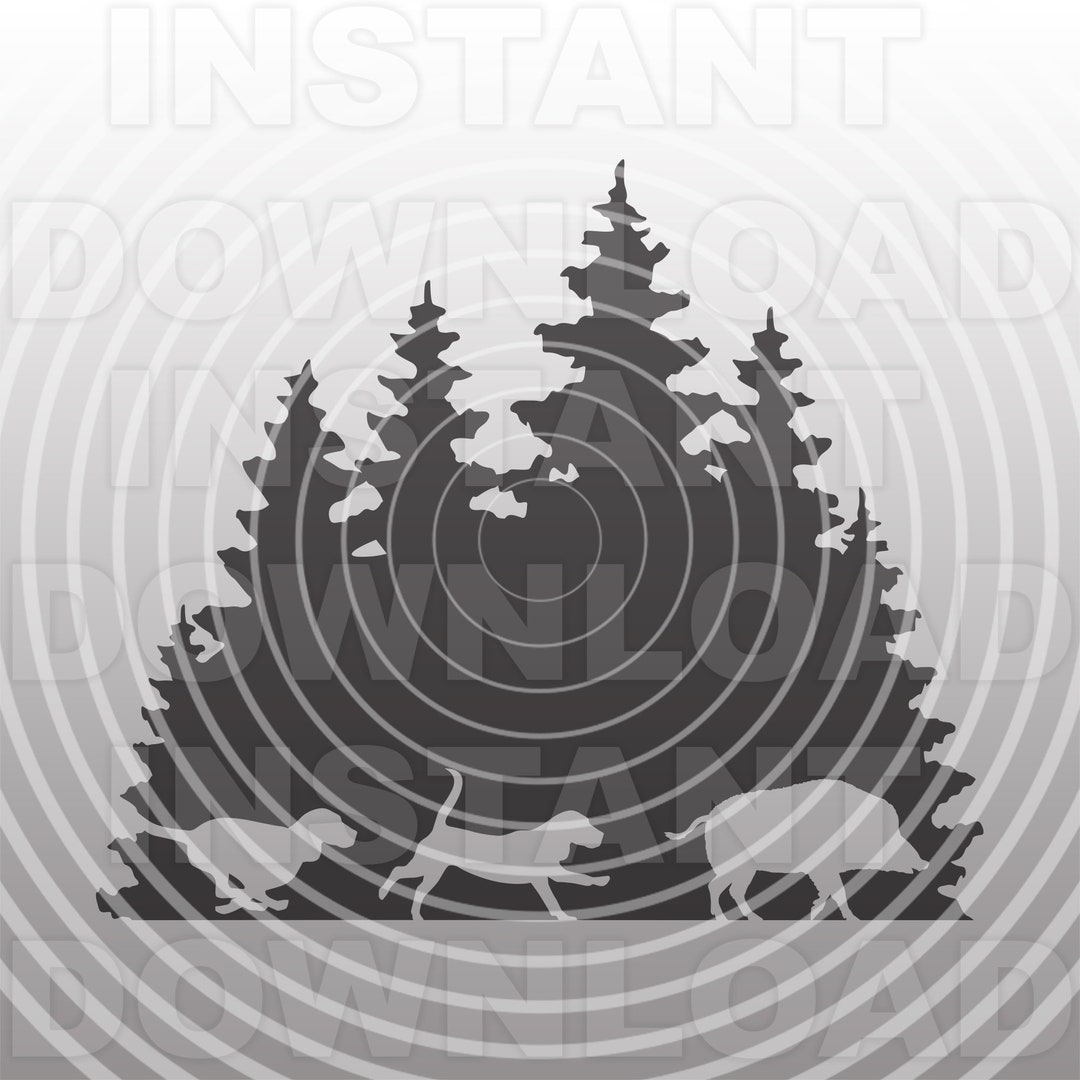 Hunting Dogs Chasing Hog SVG File,hog Hunting Scene Svg,wild Boar SVG ...