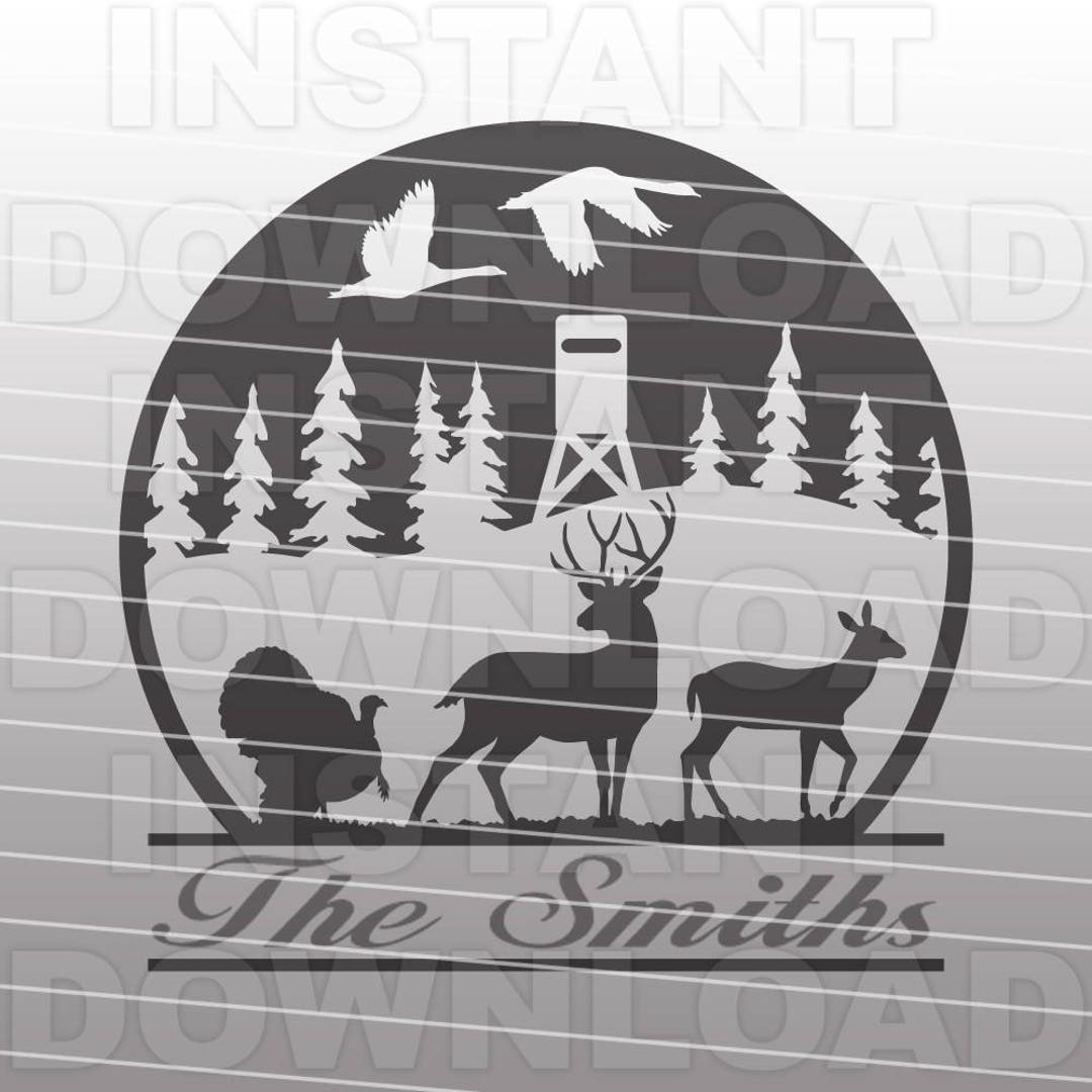 Hunting Monogram SVG File,buck SVG File,turkey SVG File-vector Clip Art ...