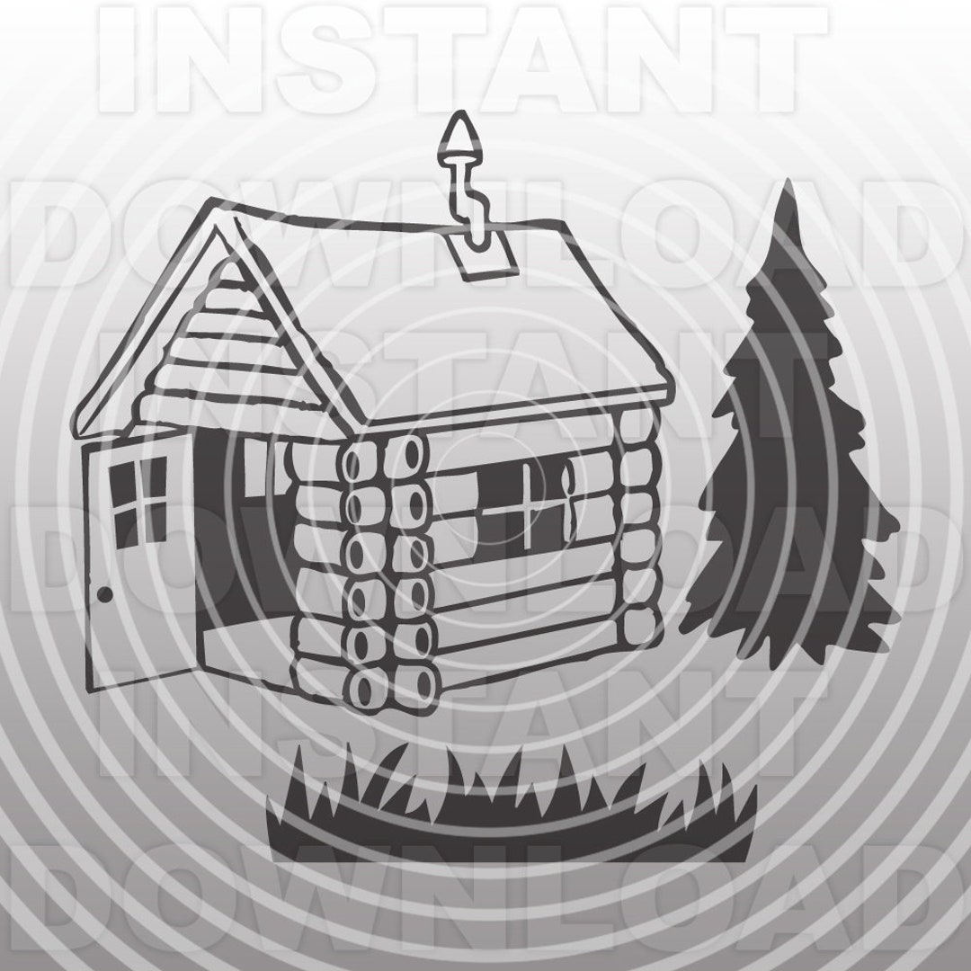 Log Cabin SVG File-cutting Template-vector Clip Art for Commercial ...
