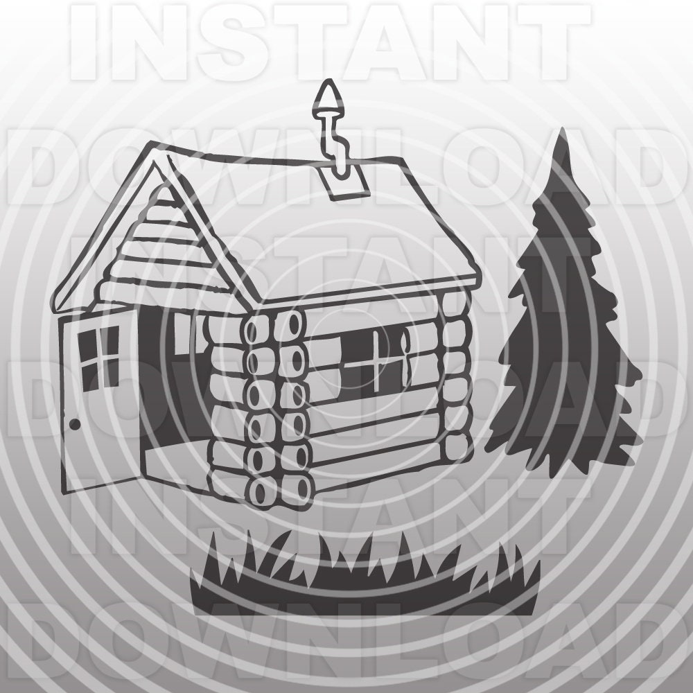 Log Cabin SVG File-Cutting Template-Vector Clip Art for | Etsy