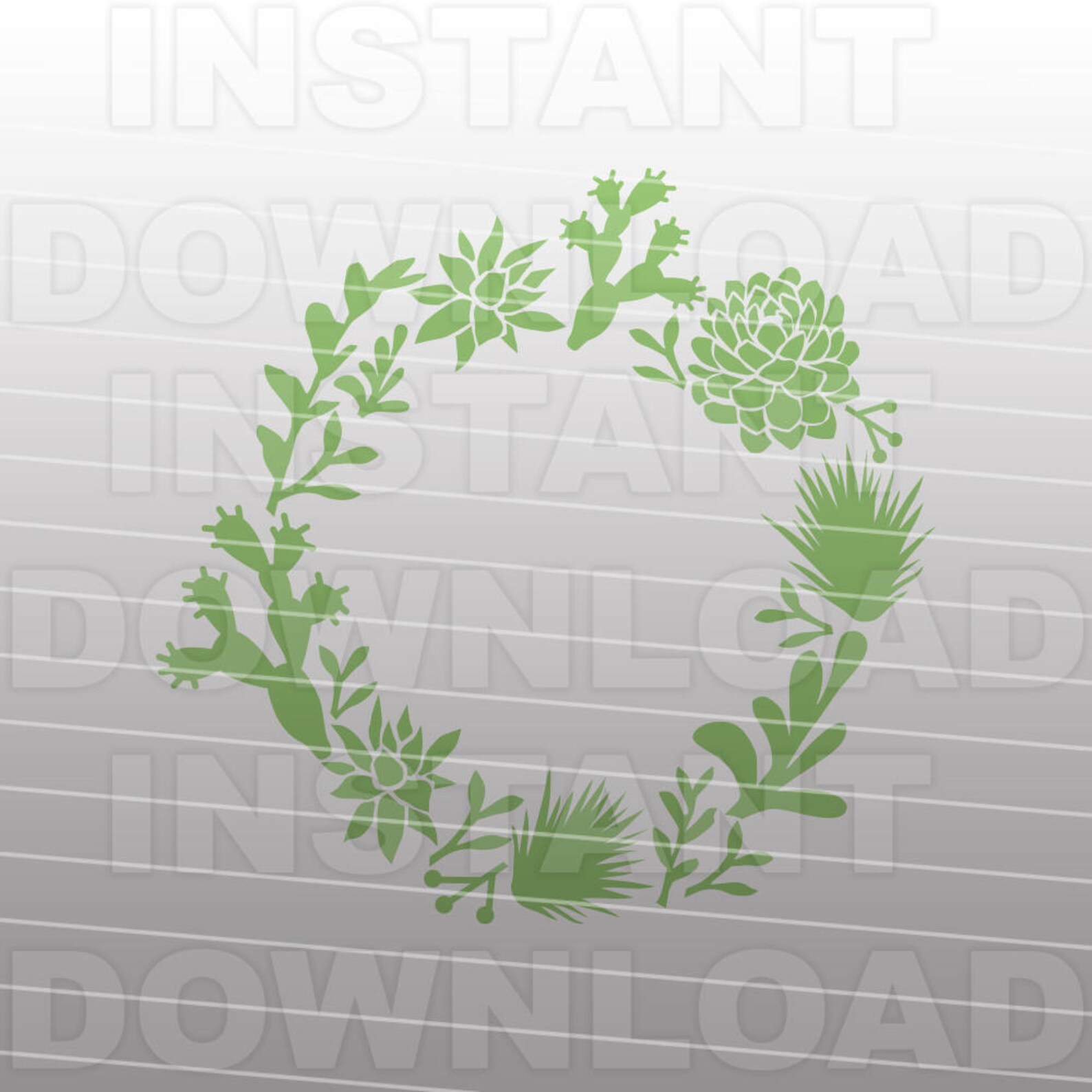 Succulent SVG File Wreath SVG File Cactus Svg Desert Svg Monogram Svg ...
