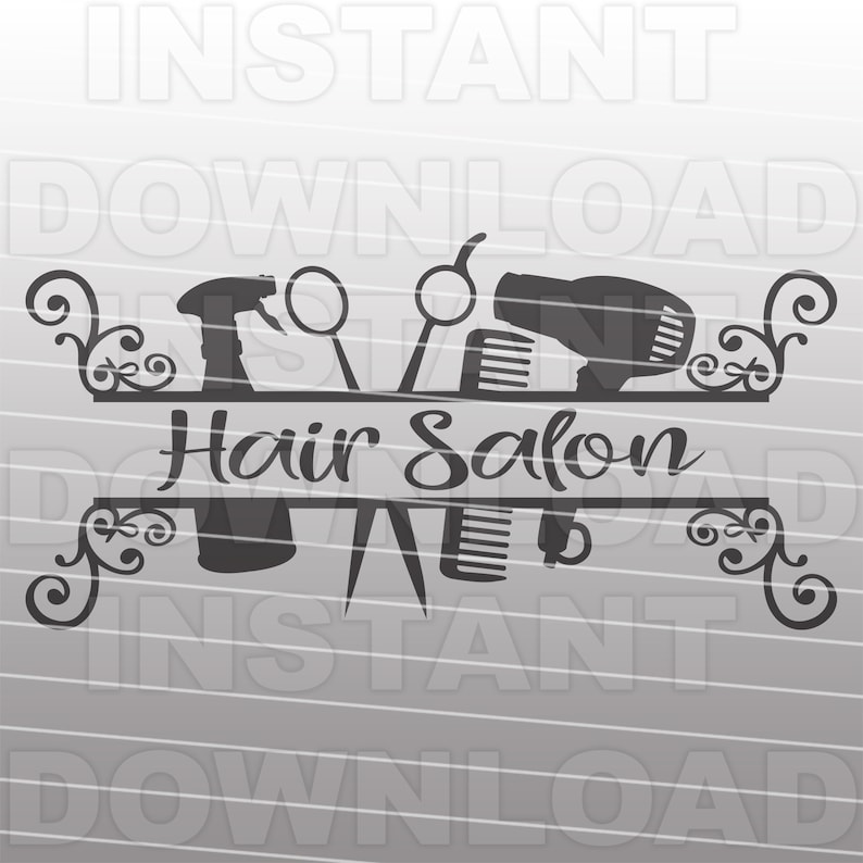 Fancy Script Hair Salon Logo SVG Filehairstylist SVG vector - Etsy