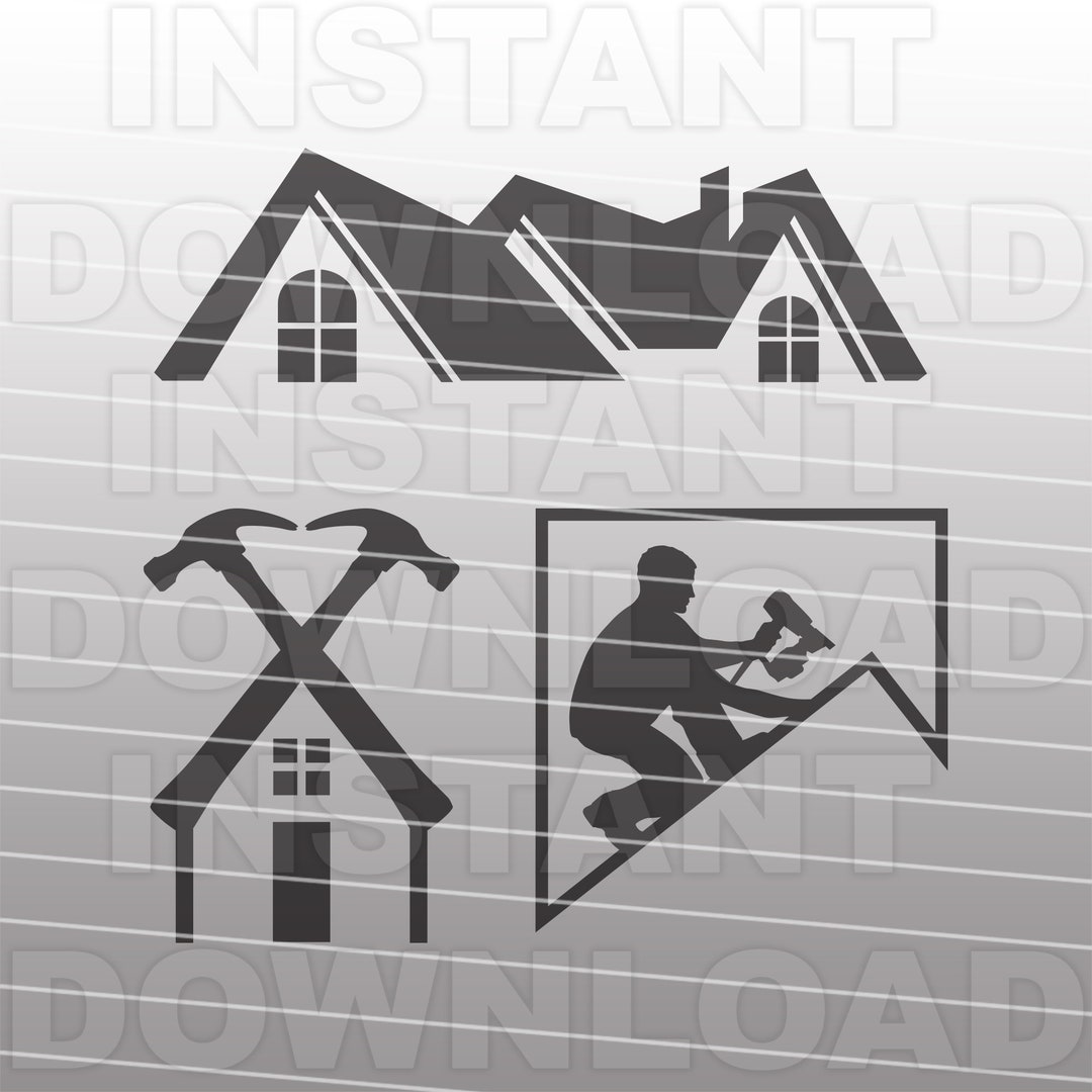 Roofing Logo Bundle SVG File,roofer on Roof Svg,roofing Contractor Svg ...