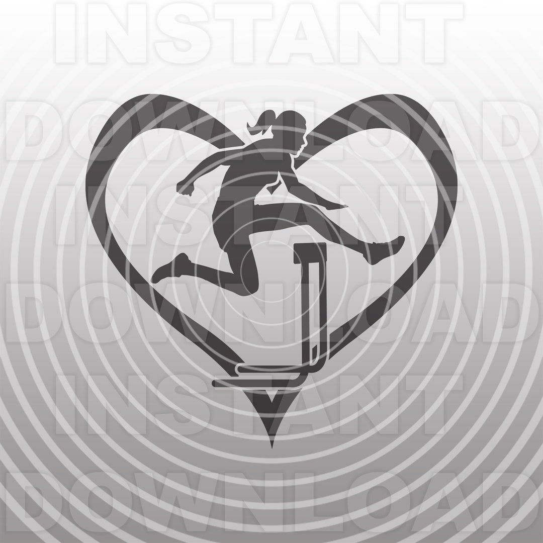 Womens Hurdles Love With Heart SVG File,hurdler Svg,track & Field Svg ...