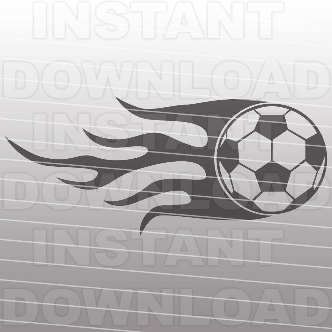 Soccer Ball With Flame SVG File - Soccer Ball SVG File - Vector Clip ...