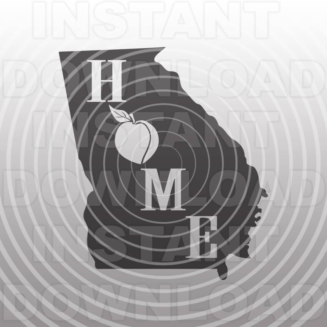 Georgia Home SVG File,georgia Peach Svg,georgia Svg Design -vector Art ...