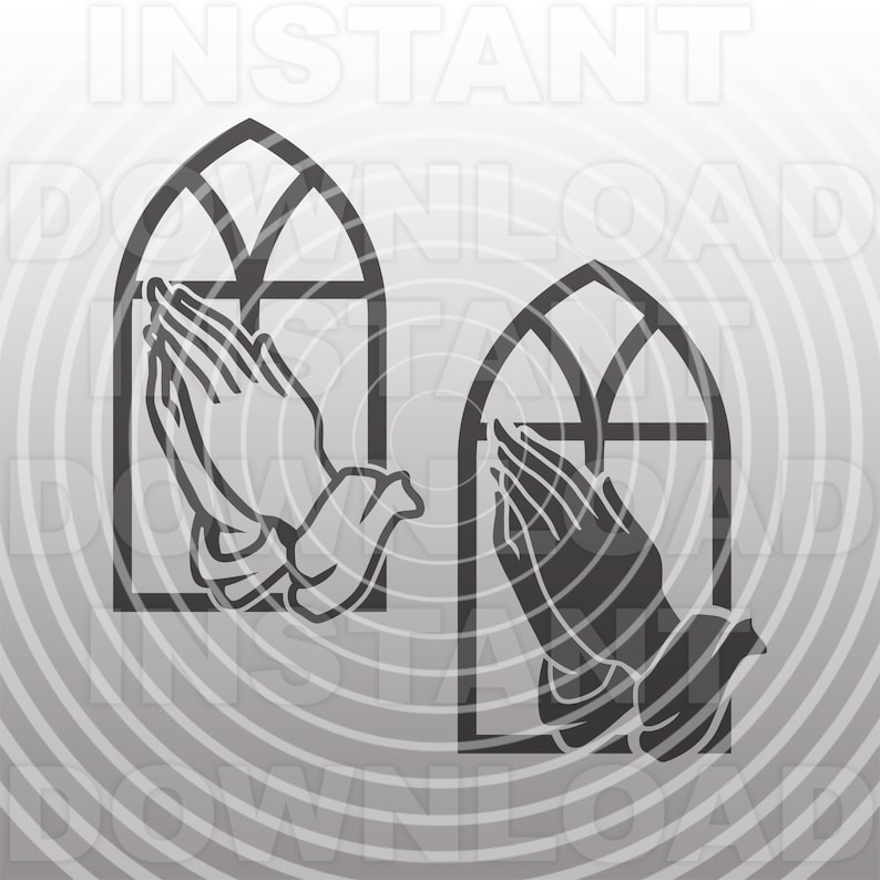 Praying Hands With Church Window SVG Filechristian SVG Design | Etsy