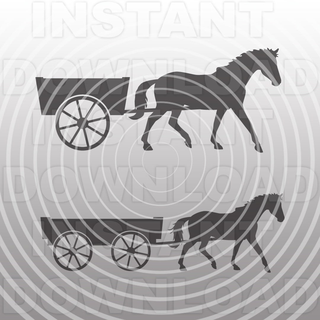 Horse Drawn Wagon SVG File,farming Svg,farm Wagon Svg -vector Art ...