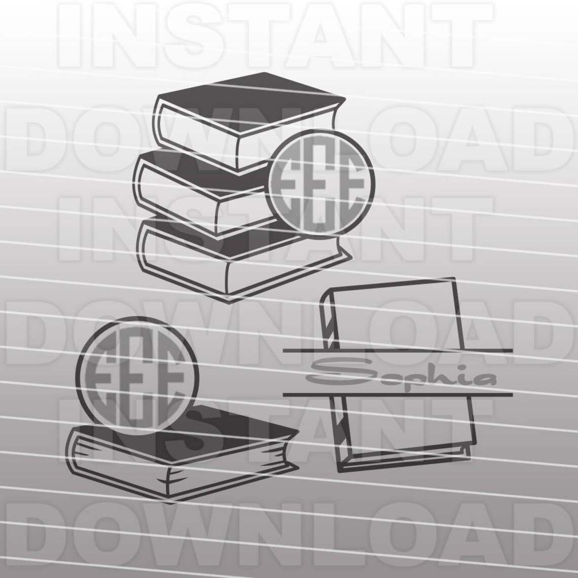 Books Svgmonogram Frame SVG Filereading Svgbook Worm Svg - Etsy