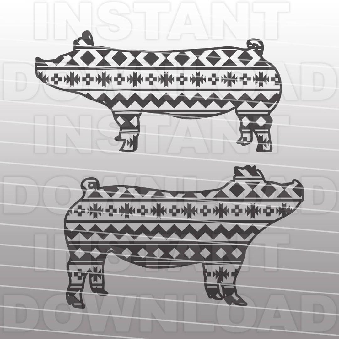 Aztec Show Pigs Livestock-farm Animal SVG File-cut File-vector Clip Art ...