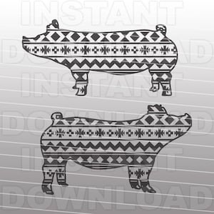 Aztec Show Pigs Livestock-farm Animal SVG File-cut File-vector Clip Art ...
