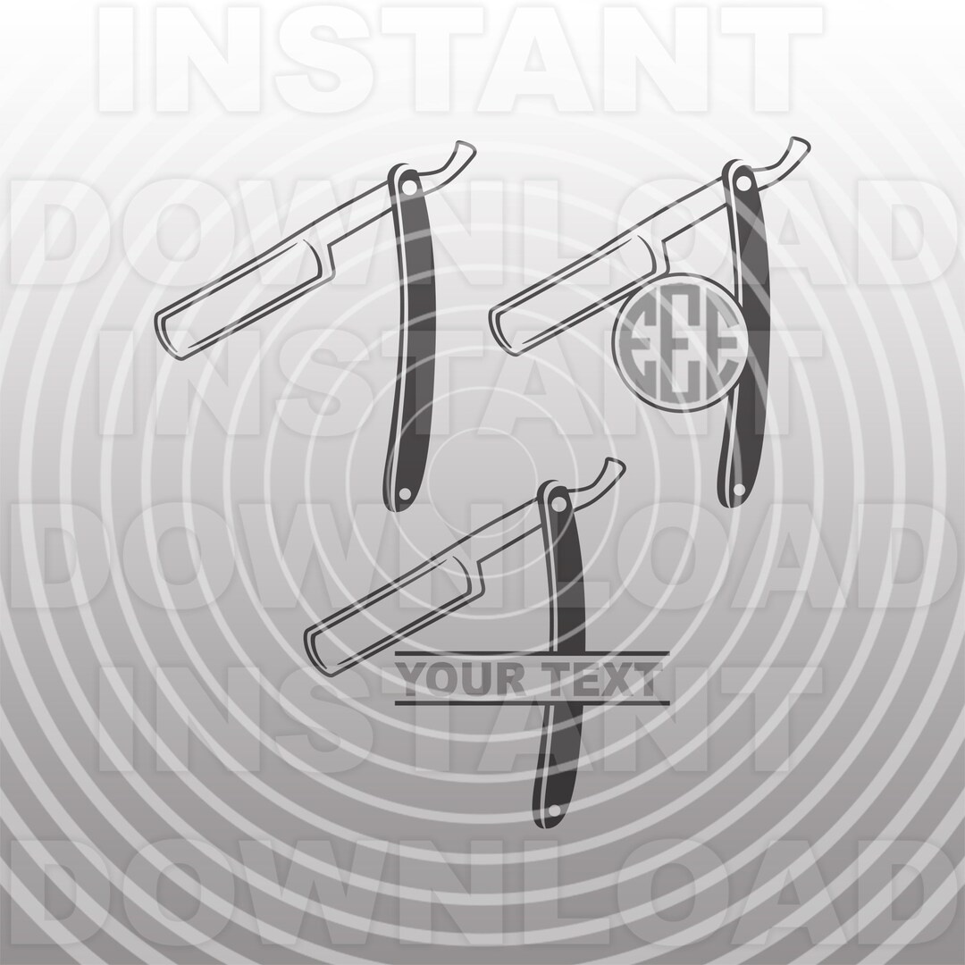 Straight Razor SVG File,barber Shop Svg,barbershop Svg -vector Clip Art ...
