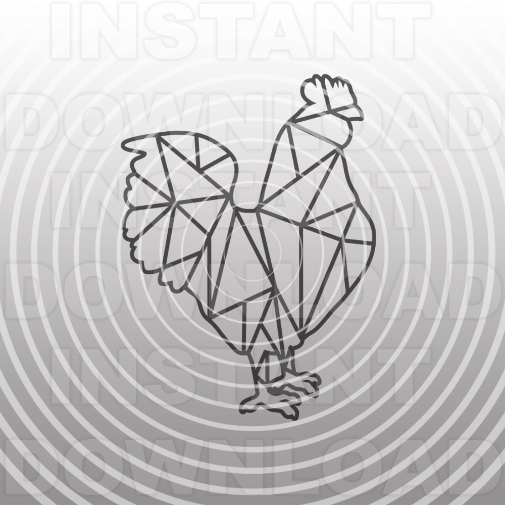 Geometric Chicken SVG File, Farm Animal Svg,livestock Svg,chicken Svg ...