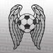 Soccerball Angel Wings SVG File,soccer SVG -commercial & Personal Use ...