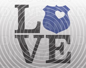 Love Police Blue Line Blue Lives Matter SVG DXF Eps and - Etsy