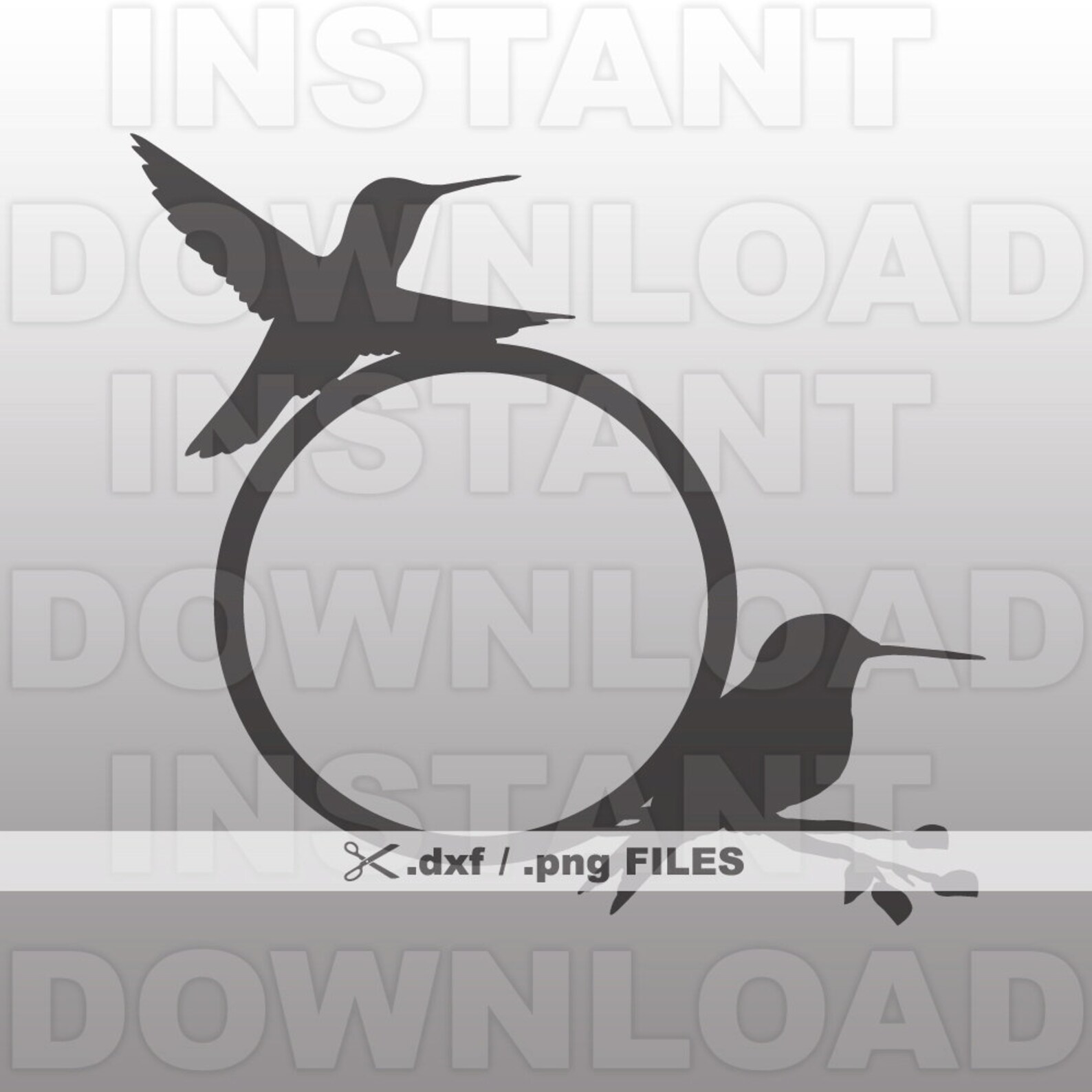 Hummingbird Monogram Frame DXF File Vector Art commercial & - Etsy