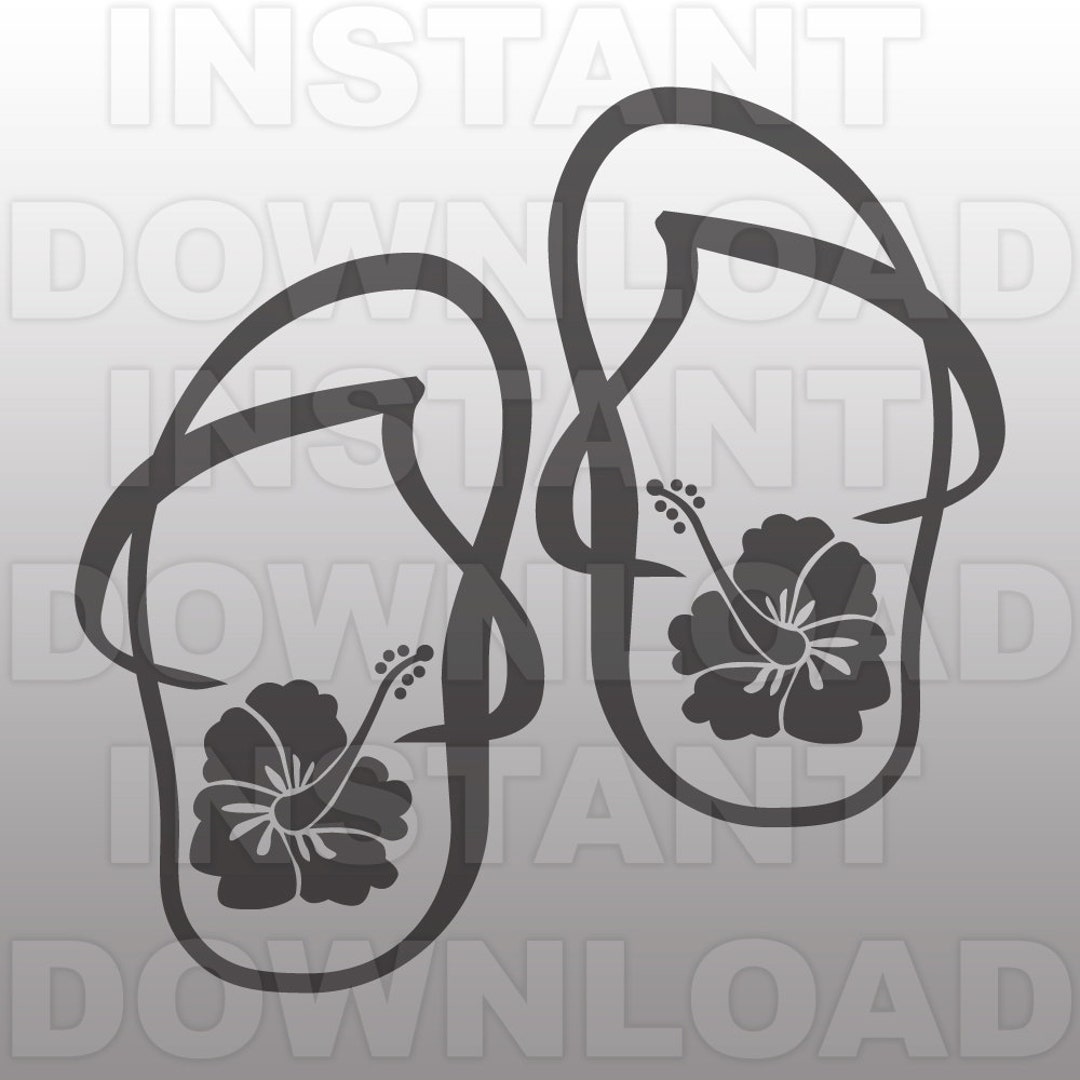 Flip Flops SVG File,hibiscus SVG File-cutting Template-vector Clip Art ...