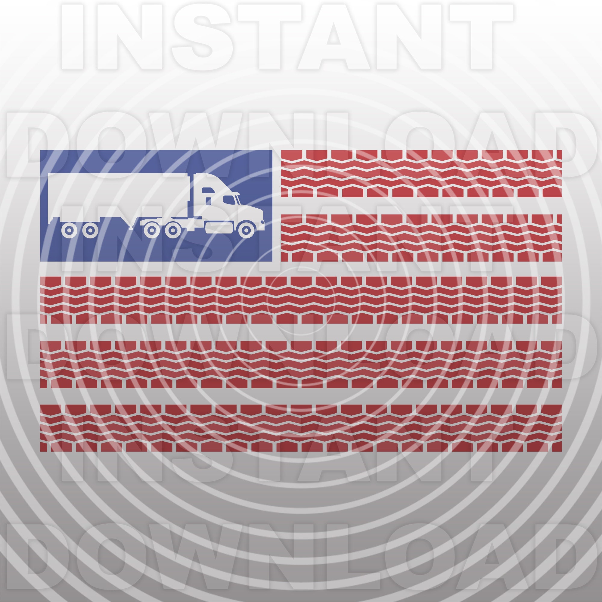 Patriotic Semi Truck Tire Track Flag SVG FileTruck Driver SVG | Etsy