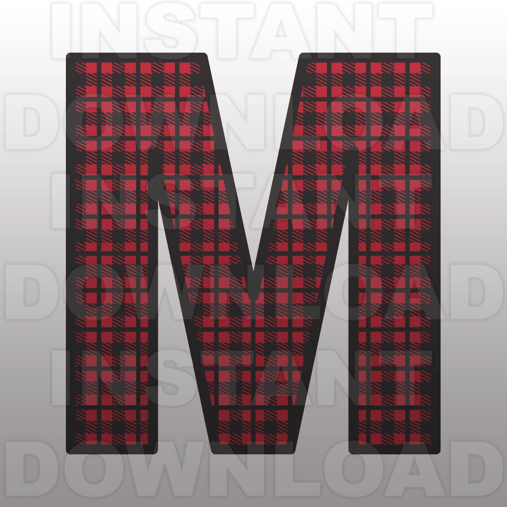 Letters SVG FilePlaid Letter M SVG FilePlaid Monogram | Etsy