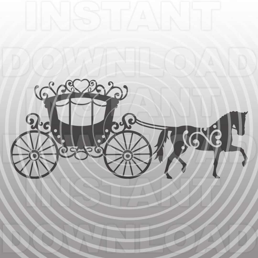 Princess Carriage SVG File,ornate Horse Carriage SVG -vector Art for ...