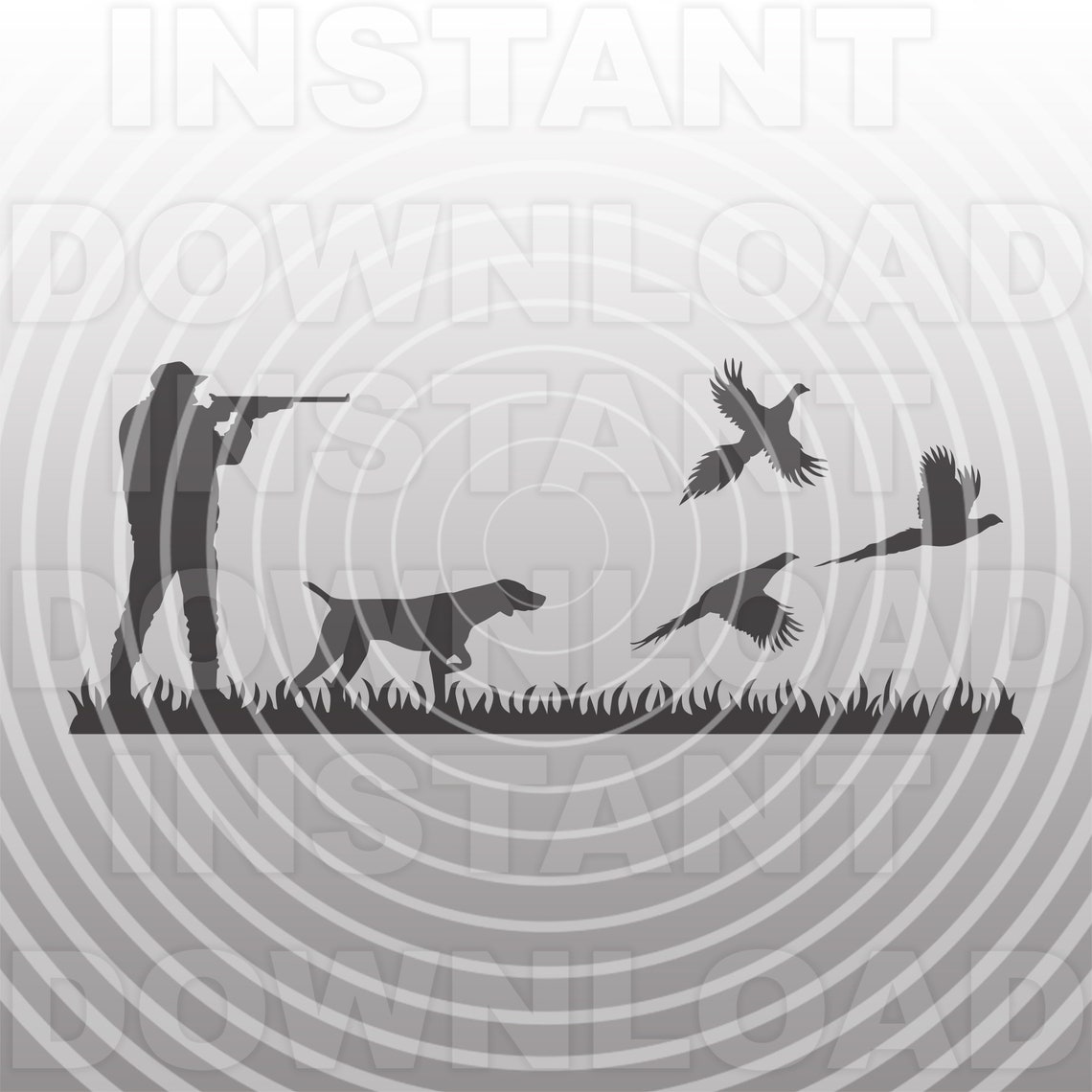 Pheasant Hunter with Bird Dog Pointing SVG FilePheasant | Etsy