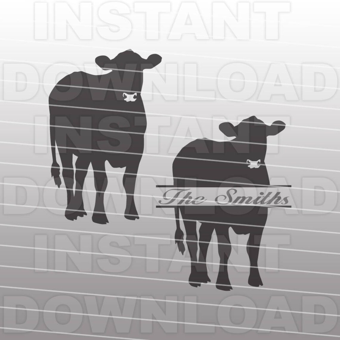 Cow SVG File,cow Monogram SVG File-vector Clip Art for Commercial ...