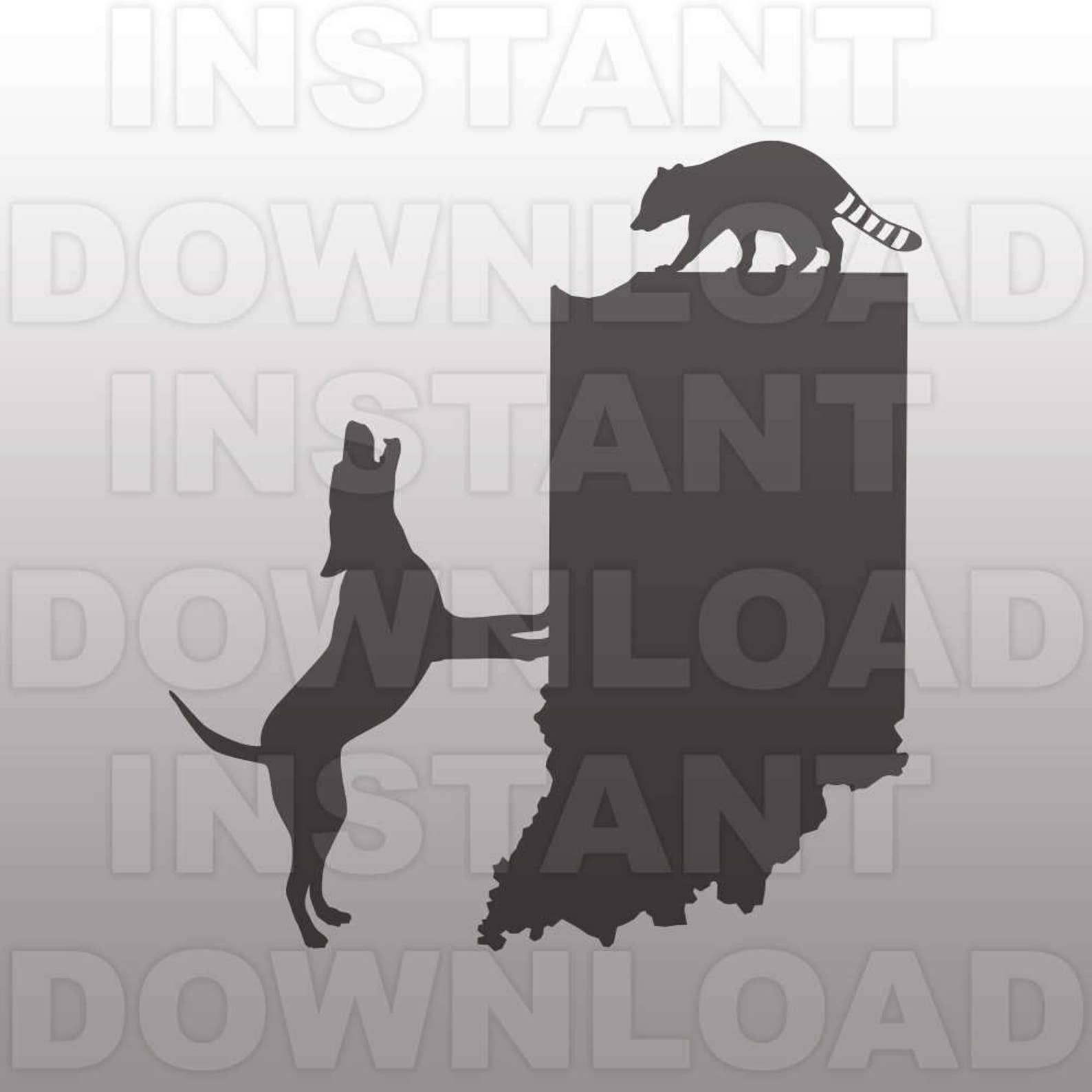 Indiana Coon Hunting SVG Fileraccoon SVG vector Art for | Etsy