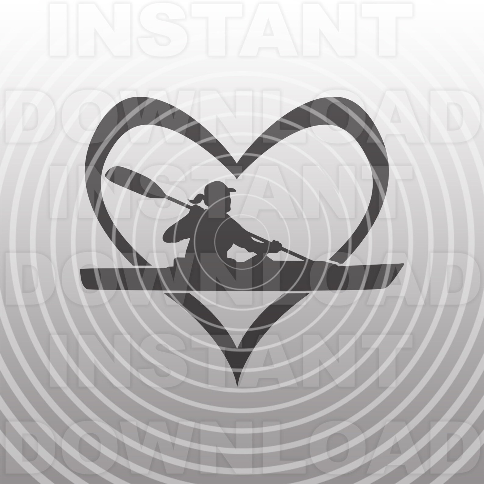 Kayaking SVG File,female Kayaker Svg,woman Kayaker Svg,kayaking Heart ...